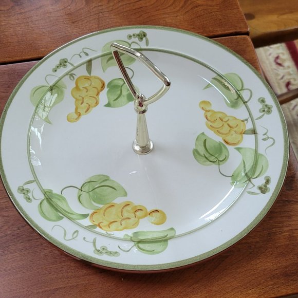 Kitchen | Vintage Stangle Hand Painted Ceramic Tidbit Tray Grape Design ...